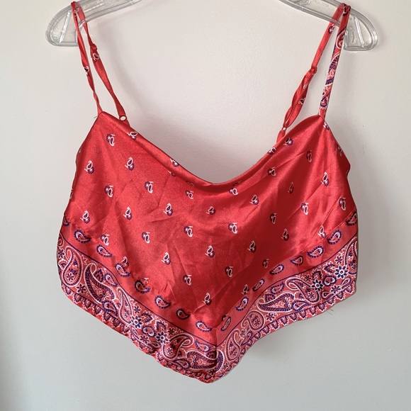 Tops | Red Bandana Crop Top | Poshmark